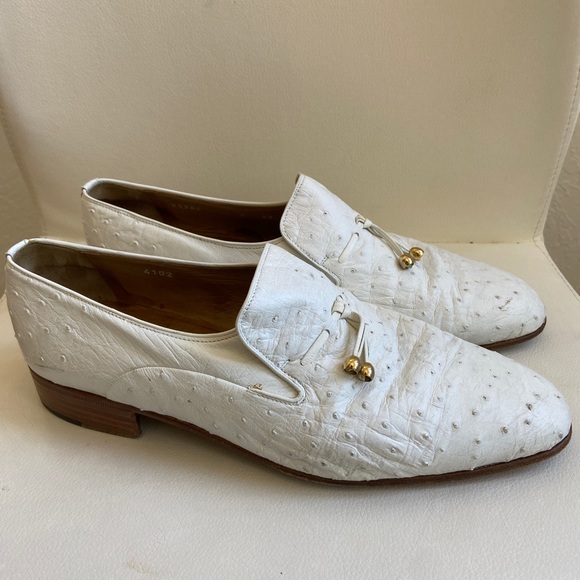 Moreschi | Shoes | Moreschi Ostrich Skin Italian Loafer Shoes White ...